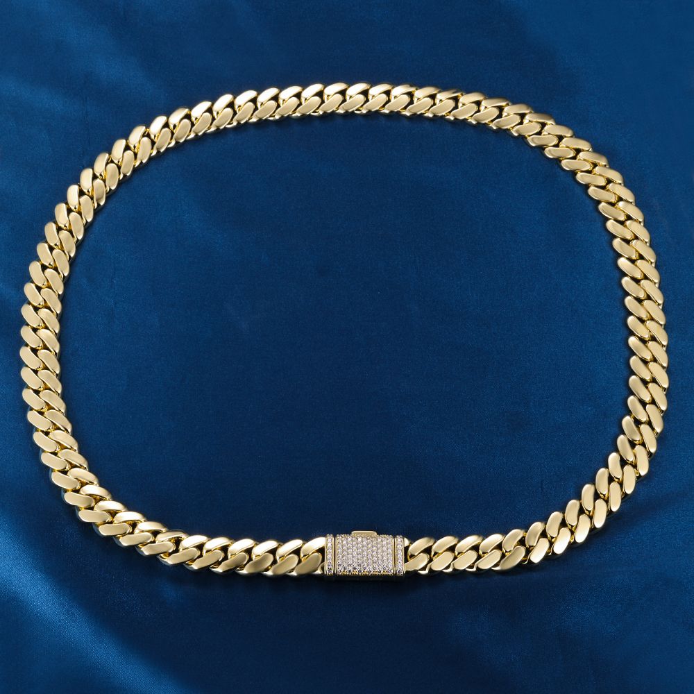 10mm Gold Over Silver Cuban Link Chain – SpicyIce