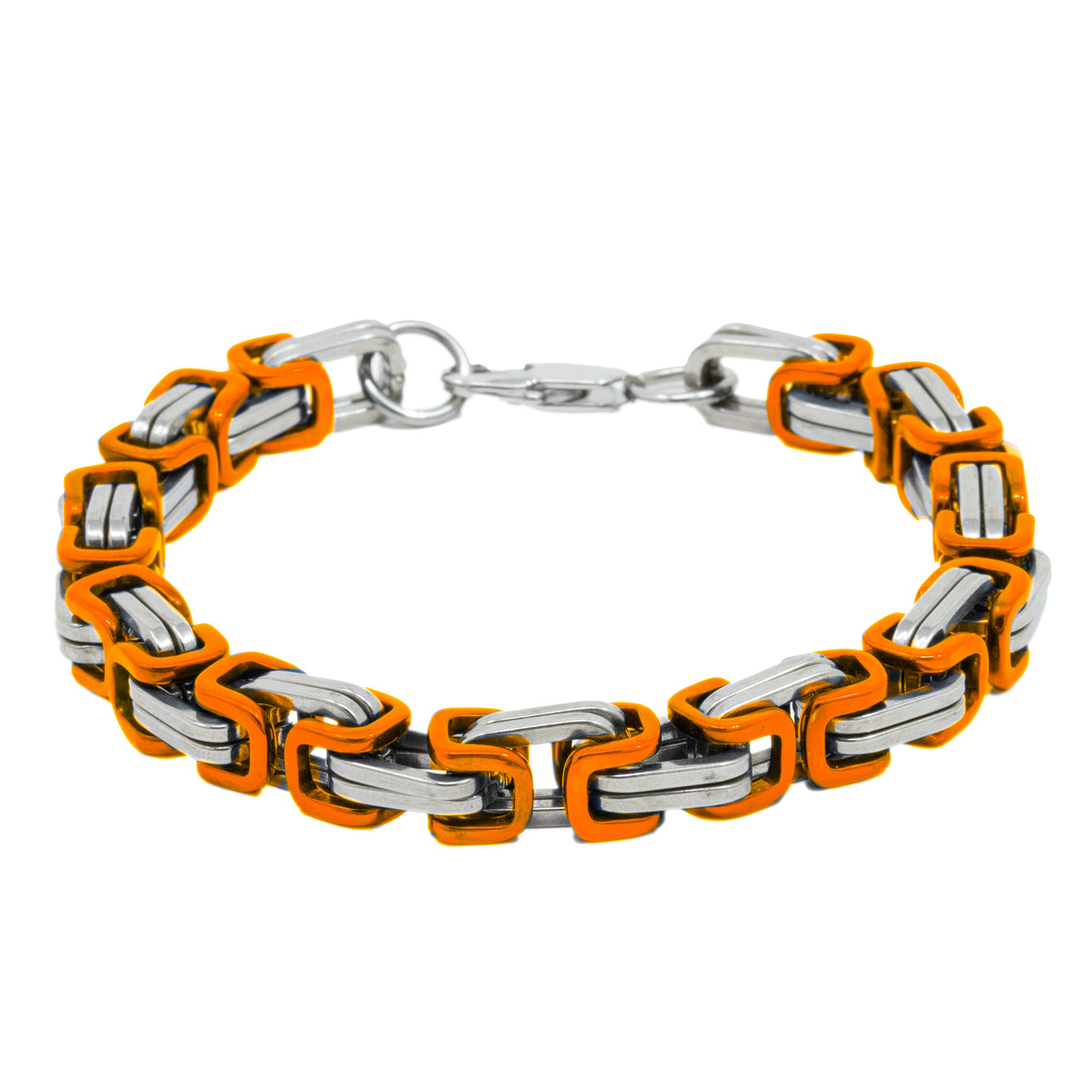 Orange & Silver Byzantine Bracelet – SpicyIce